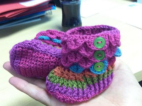 Ravelry: Dragon Slippers Crocodile Stitch Booties pattern by Bonita ...