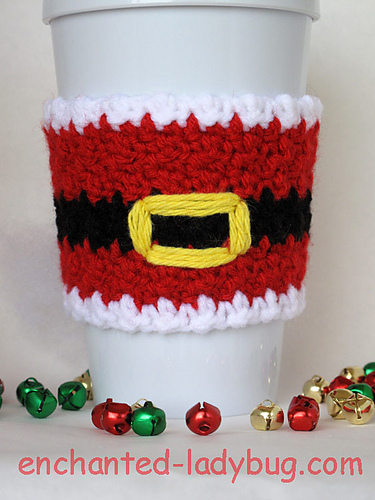 Ravelry: Santa Claus Coffee Cup Cozy pattern by The Enchanted Ladybug