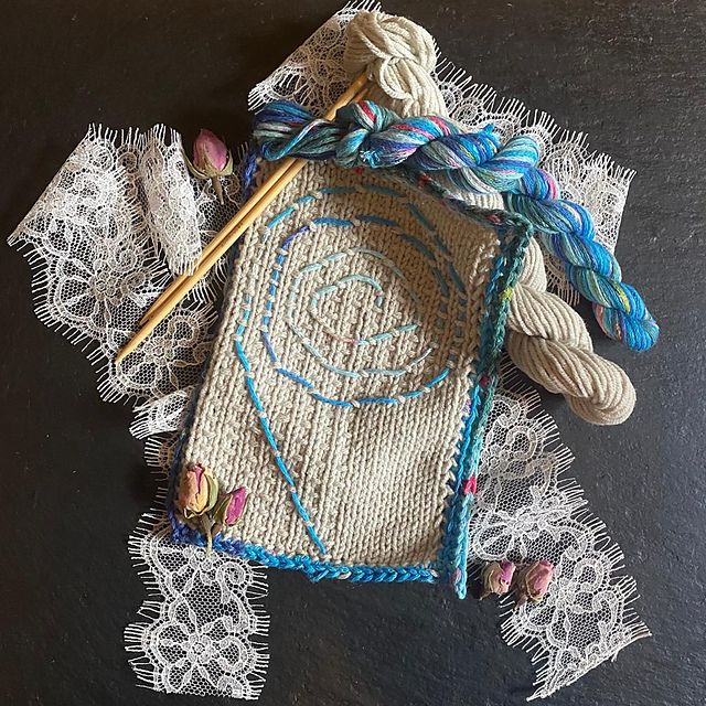 Ravelry: The Swirl Swatch - Embroidery on Stockinette pattern by Elif Ercan