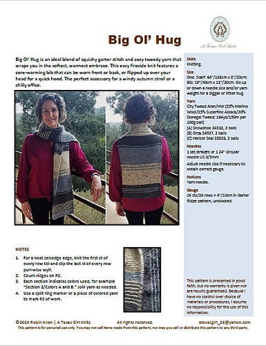 Ravelry: Big Ol' Hug pattern by Robin Allen