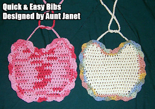 Ravelry: Quick & Easy Bibs pattern by Aunt Janet's Designs