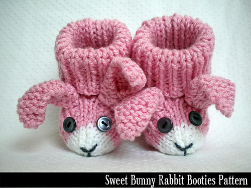 Ravelry: Sweet Bunny Rabbit Booties pattern by Aunt Janet's Designs
