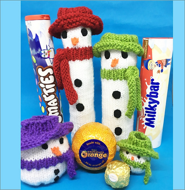 Ravelry: Snowman Smartie bags, chocolate orange, F.Rocher pattern by ...