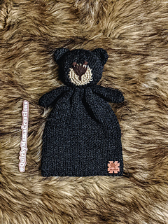 Ravelry: bekkfek's Knit Black Addi Bear Lovey - ckm