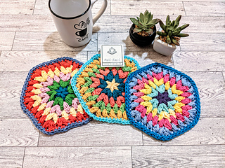 Ravelry: bekkfek's Hexi Puff Coasters