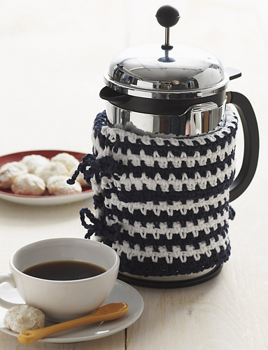 Ravelry: Basic Striped French Press Cozy pattern by Lily / Sugar'n Cream