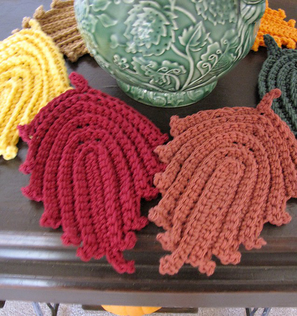 Ravelry: Autumn Leaves Dish/Wash Cloth or Hot Pad pattern by Elizabeth ...