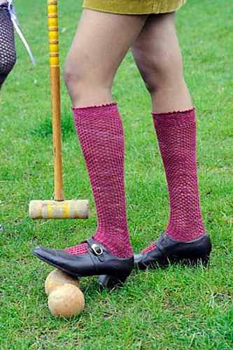 Ravelry: Hex Mesh Stockings pattern by Rebecca Blair