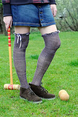 Ravelry: Hex Mesh Stockings pattern by Rebecca Blair