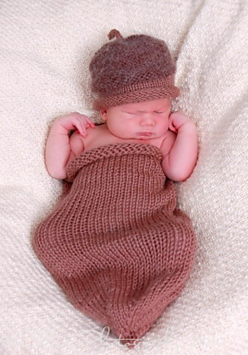 Ravelry: Swaddle Sac and Acorn Cap pattern by Rebecca Bright