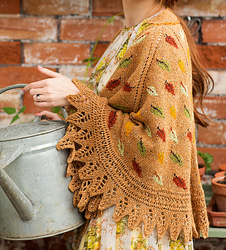 Ravelry: Autumn Leaves Cape pattern by Sasha Kagan
