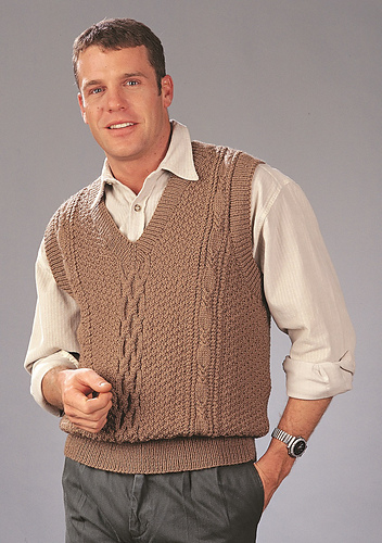 Ravelry: PT 8091 - Men's Aran Vest pattern by Bendigo Woollen Mills