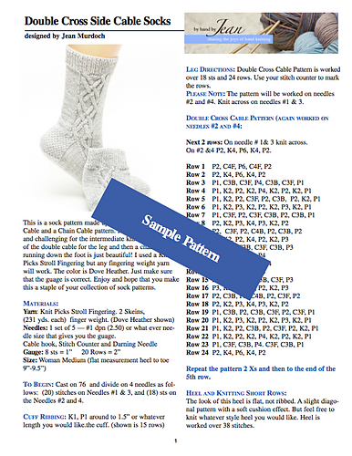 Ravelry: Double Cross Side Cable Sock pattern by Jean Murdoch