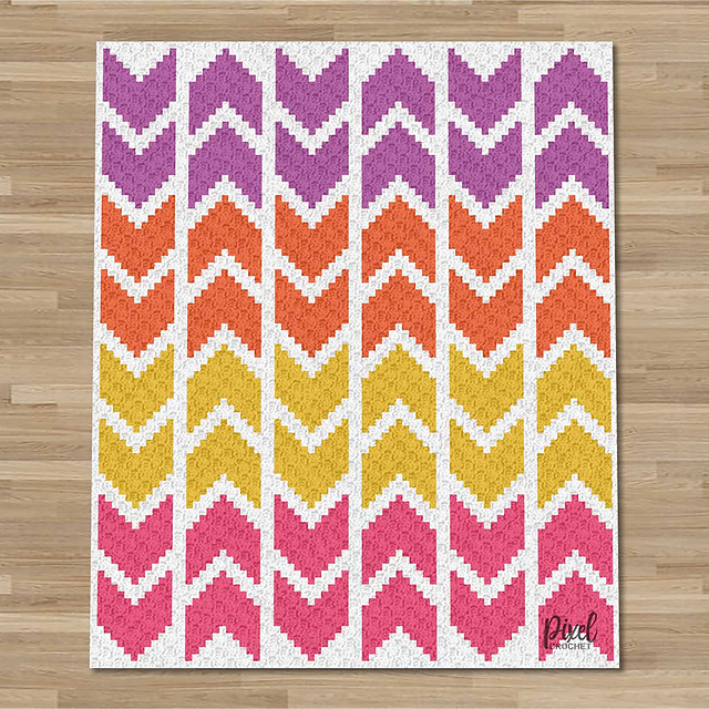 Ravelry: C2C Arrow Illusions pattern by Harlee Jane