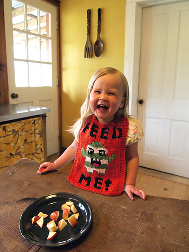 Ravelry: Feed Me! Baby Bib pattern by Katie Boyette