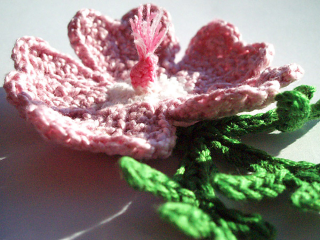 Ravelry: Pink Flower and Leaf pattern by Camelia Shanahan