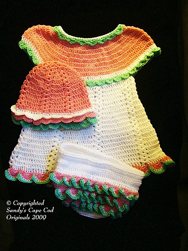 Ravelry: 134 watermelon sundress, sunhat and diaper cover pattern by ...