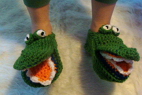 Ravelry: 485 Alligator Slippers pattern by Sandy Powers