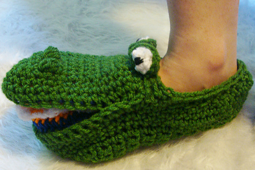 Ravelry: 485 Alligator Slippers pattern by Sandy Powers