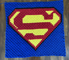 Ravelry: SUPERMAN SYMBOL CORNER-TO-CORNER BABY BLANKET SET pattern by ...