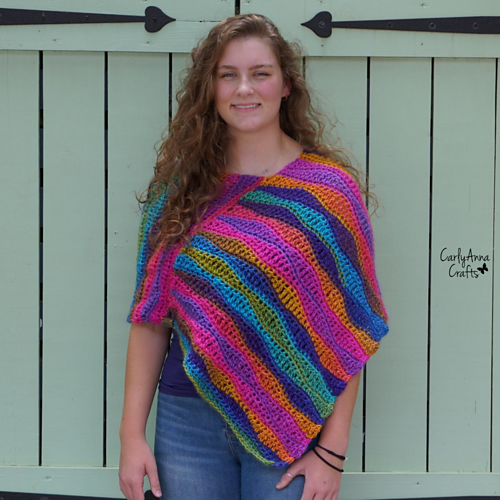 Ravelry: Wrapped in Rainbows Poncho pattern by Carly Correll