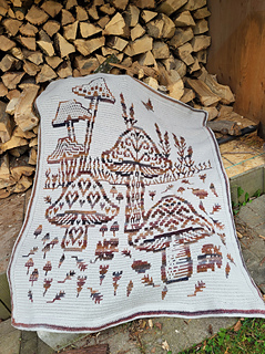 Ravelry: Freddy's Mushroom Forest Blanket/Throw pattern by Carol Webster