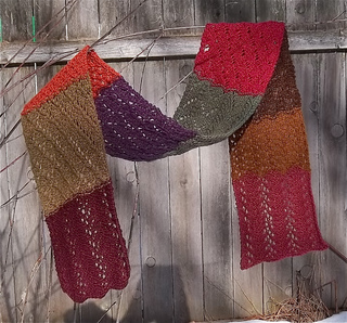Ravelry: Stash Eater Sampler Scarf #2; Lace pattern by Carolyn Doe