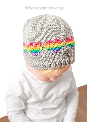 Ravelry: Rainbow Heart Hat pattern by Cassandra May