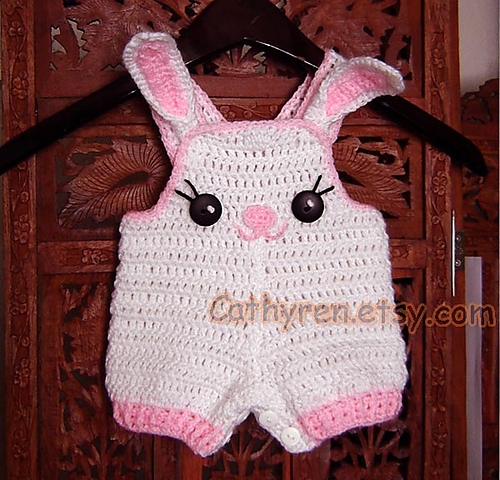 Ravelry: Baby Bunny Shorties Overalls pattern by Cathy Ren