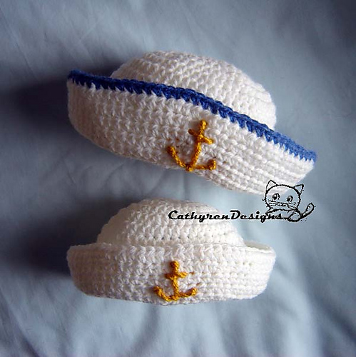 Ravelry: Baby Sailor Hat and Collar Set pattern by Cathy Ren