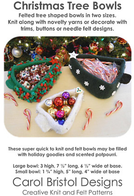 Ravelry: Felted Christmas Tree Bowls pattern by Carol Bristol