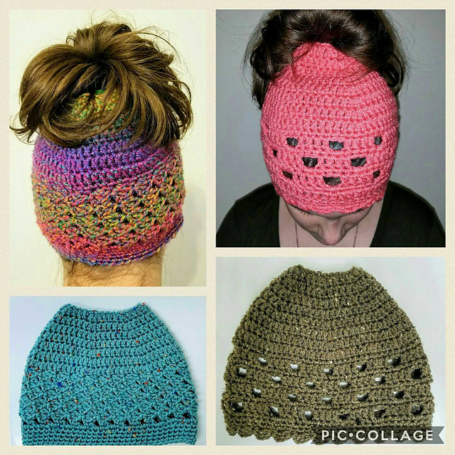 Ravelry: Messy Bun Beanies Two MORE Ways pattern by Chris Allred