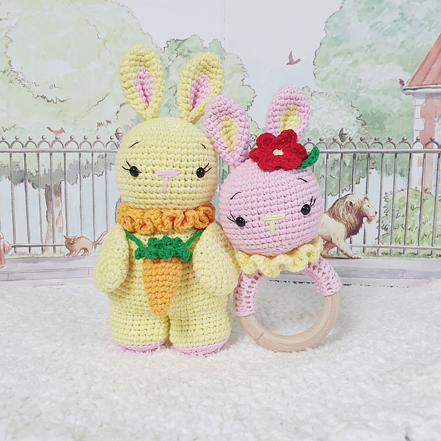 Ravelry: Rabbit Baby Doll&Rattle pattern by Cha veronica