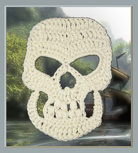 Ravelry: Granny's Skull Applique & 10" Afghan Square pattern by Chelsea ...