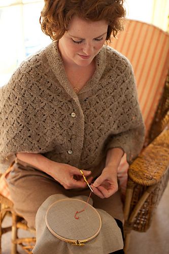 Ravelry: Smocked Lace Wrap & Shrug pattern by Churchmouse Yarns and Teas