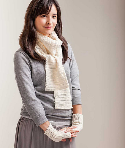 Ravelry: Crocheted Sampler Scarf & Handwarmers pattern by Churchmouse ...