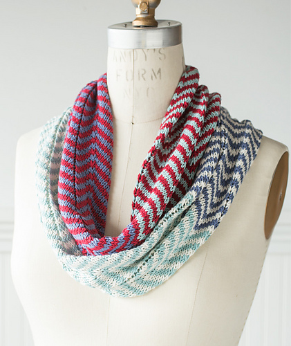 Ravelry: Striped Chevron Scarf pattern by Churchmouse Yarns and Teas