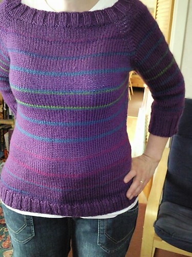 Ravelry: Candy-Striped Raglan Sweater pattern by Jenn Pellerin