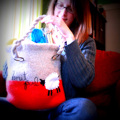 Ravelry: Knit Purl Knitting Project Bag pattern by Nicole Montgomery