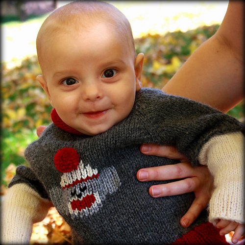 Ravelry: Baby's Sock Monkey Sweater pattern by Nicole Montgomery