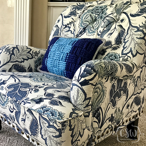 Ravelry: Chunky Striped Basketweave Pillow pattern by Christine Williams