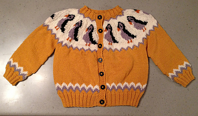 Ravelry: Puffin Yoke Cardigan (youth) pattern by Susan KT Cunningham