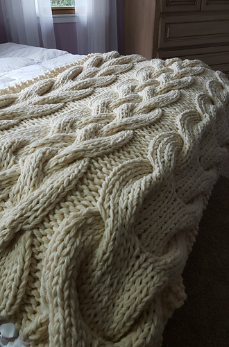 Ravelry: Chunky Cable Knit Blanket pattern by Allison Huddleston