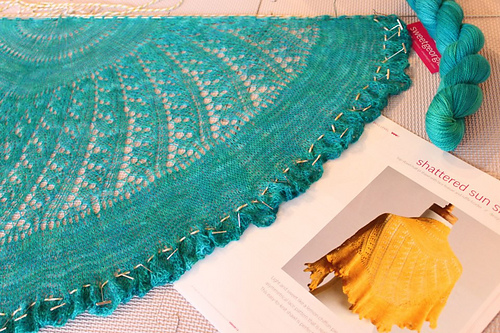 Ravelry: PetiteTannante's Shattered Sun Shawl Store Display