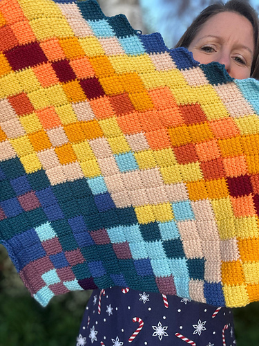 Ravelry: Tunisian Entrelac Temperature Shawl pattern by Concrete Gems