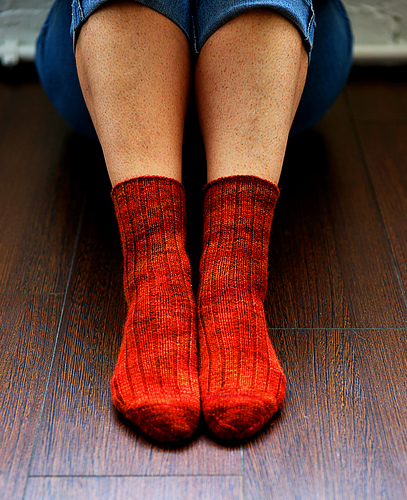Ravelry: Top-Down Basic Ribbed Sock pattern by Kate Atherley