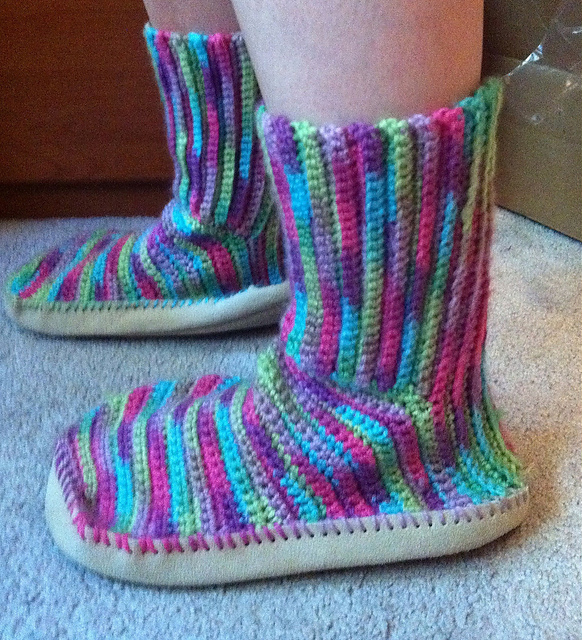 Ravelry: coricutecore's Crocheted Slipper Socks