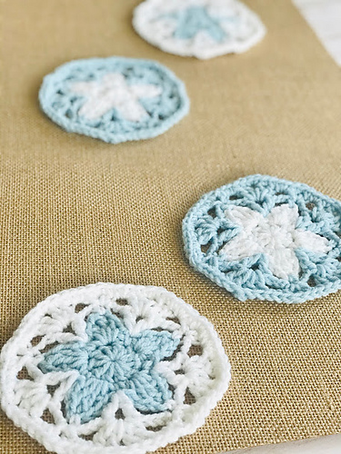 Ravelry: Forget-Me-Not Coasters pattern by Rachel Counts