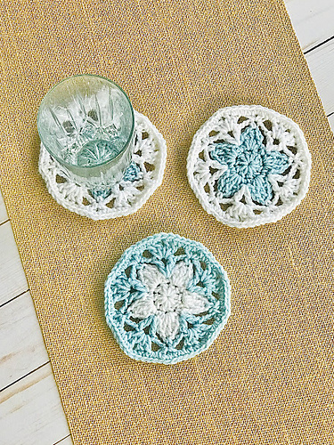 Ravelry: Forget-Me-Not Coasters pattern by Rachel Counts