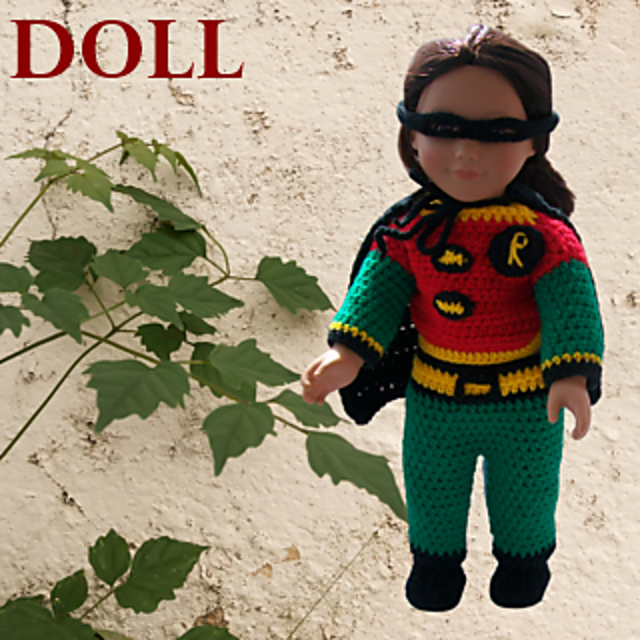 Ravelry: Superhero Robin Doll Costume, #107 pattern by DWC